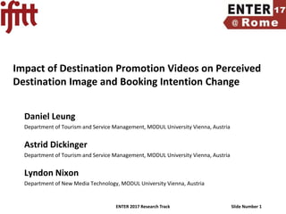 Impact of Destination Promotion Videos on Perceived Destination Image ...