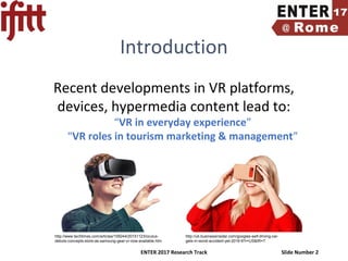 Virtual Reality and Attitudes toward Tourism Destinations | PPT
