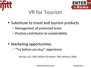 Virtual Reality and Attitudes toward Tourism Destinations | PPT
