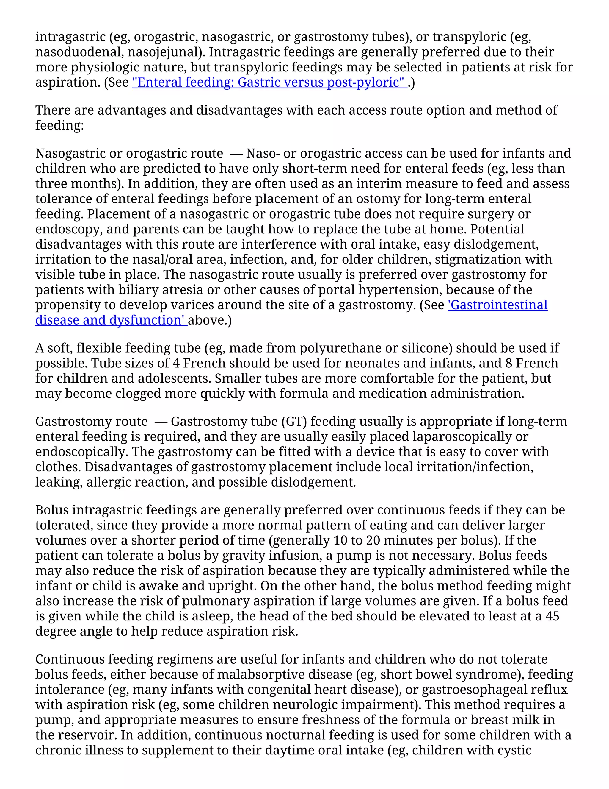 Enteral nutrition in infants and children | PDF