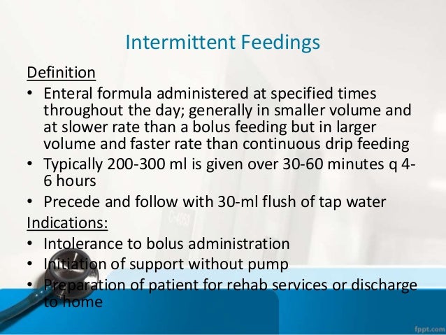 Enteral nutrition method