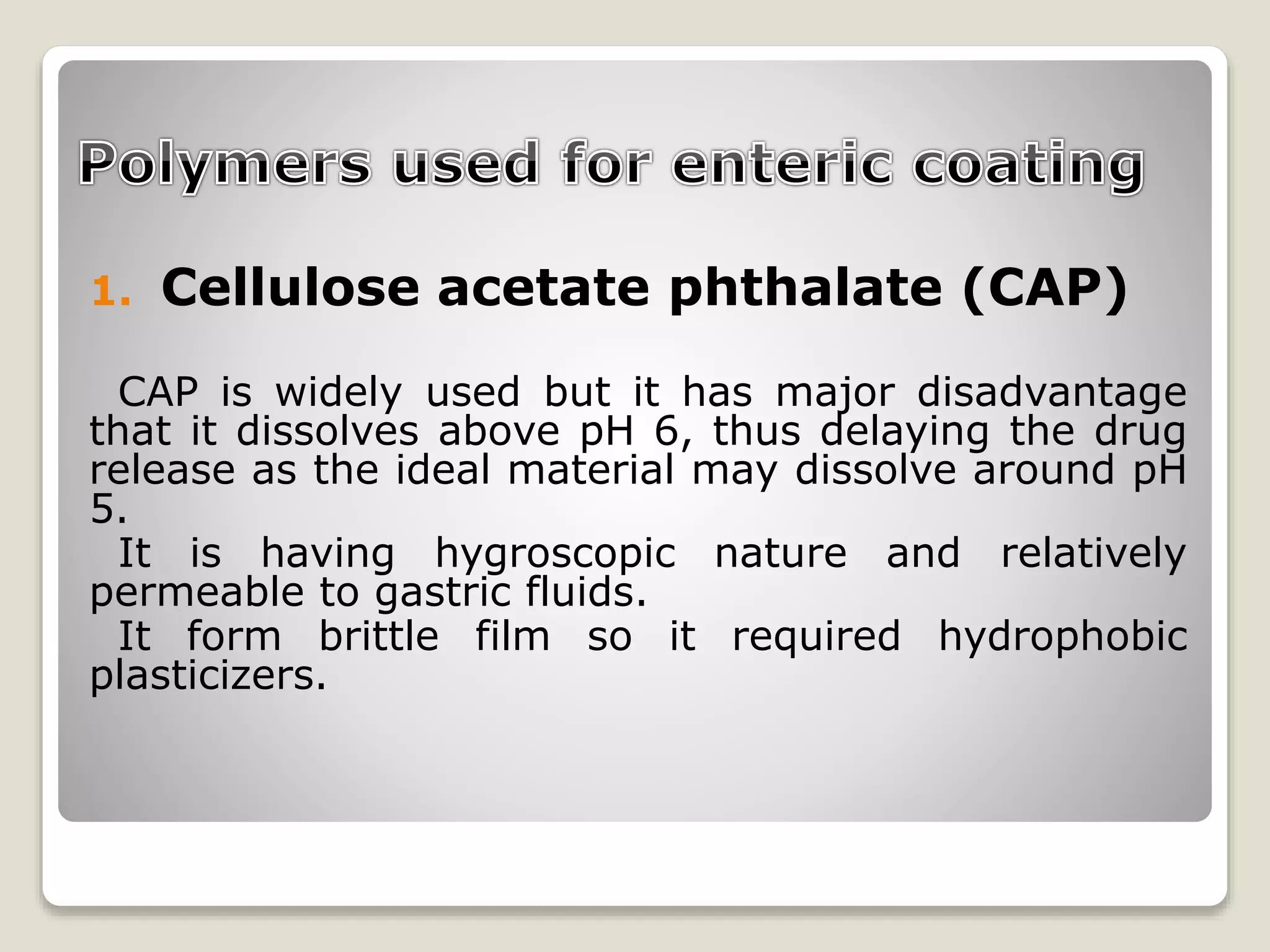 Enteric coating | PPTX
