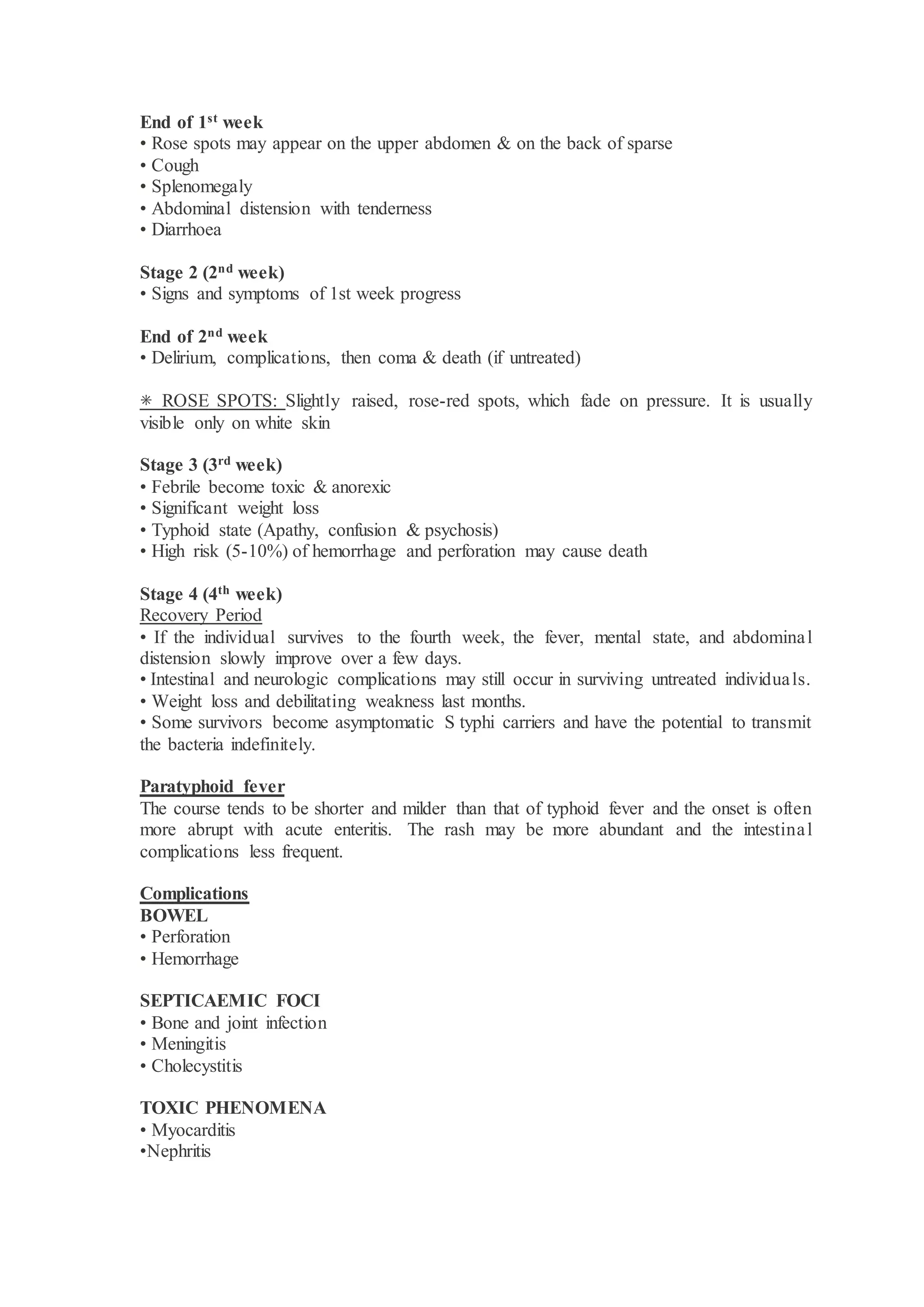 Enteric fever (typhoid fever) | DOCX