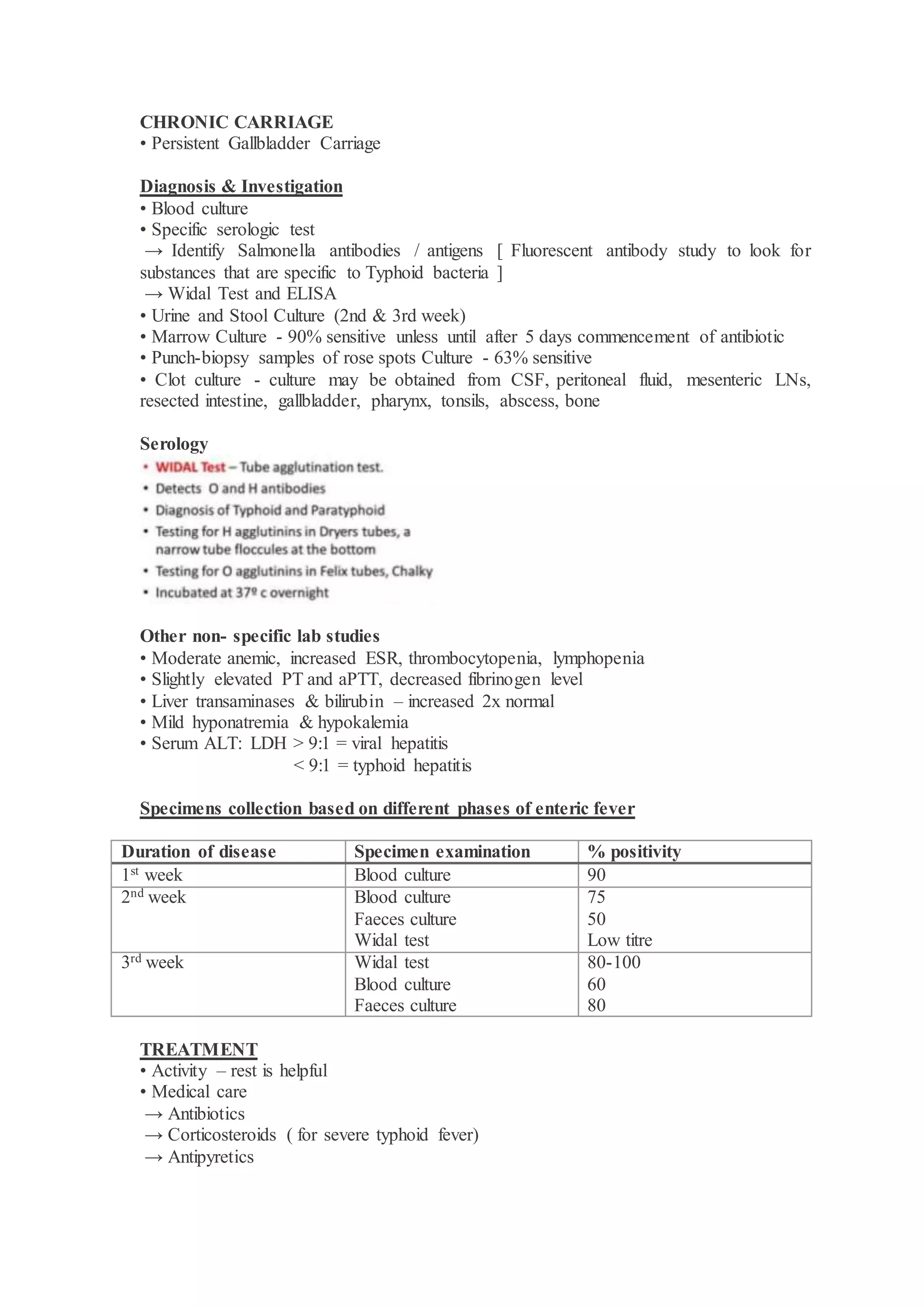 Enteric fever (typhoid fever) | DOCX