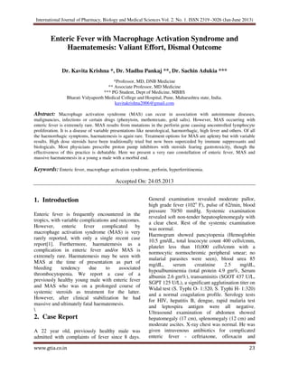 Enteric fever with macrophage activation syndrome and haematemesis ...