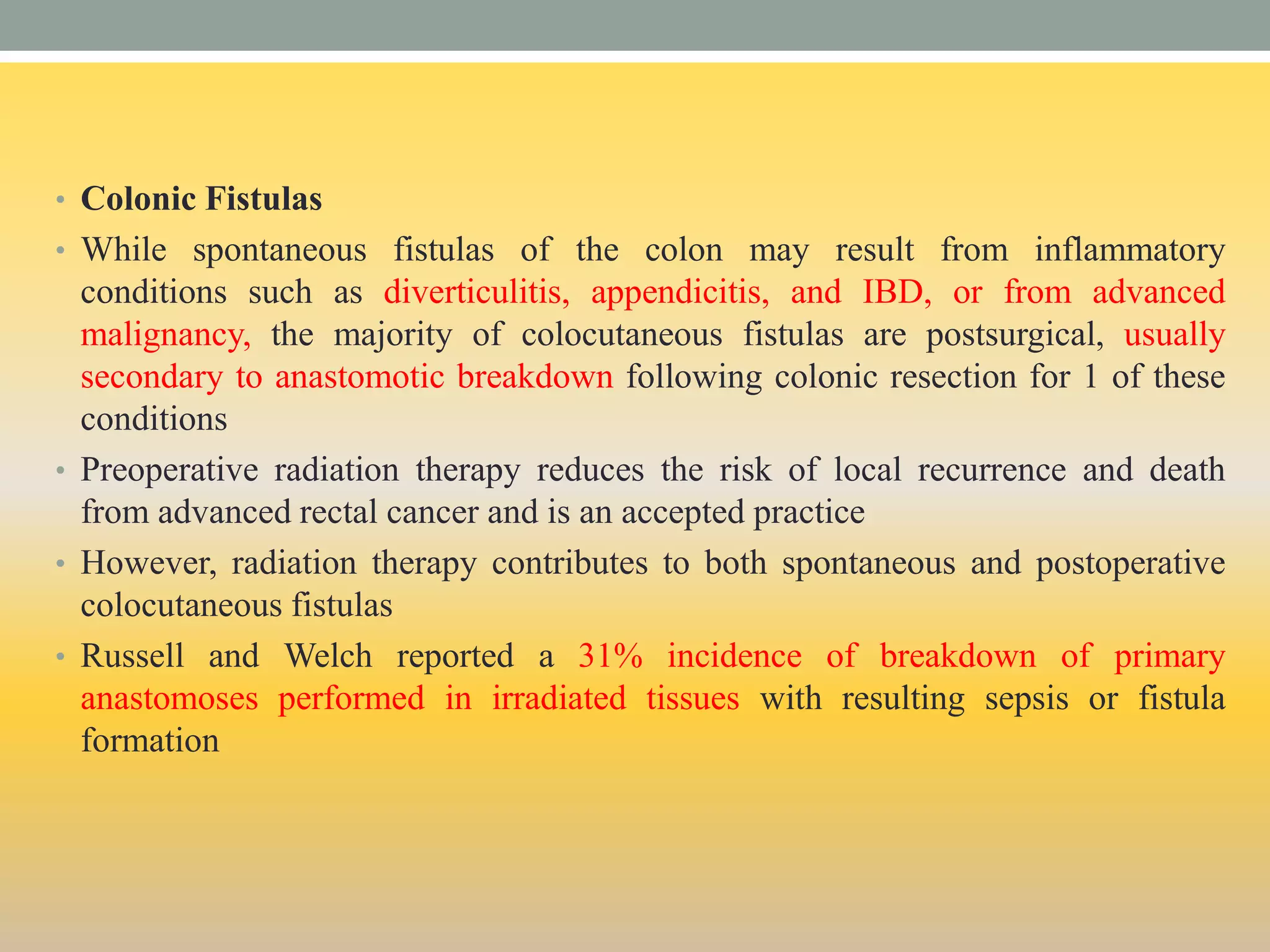Enteric fistulas | PPTX