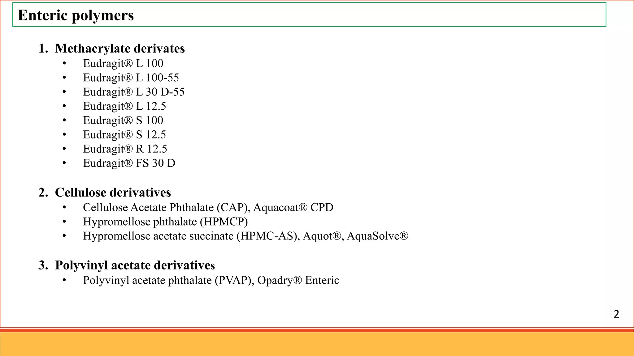Enteric Coating Polymers - SlideShare | PPTX