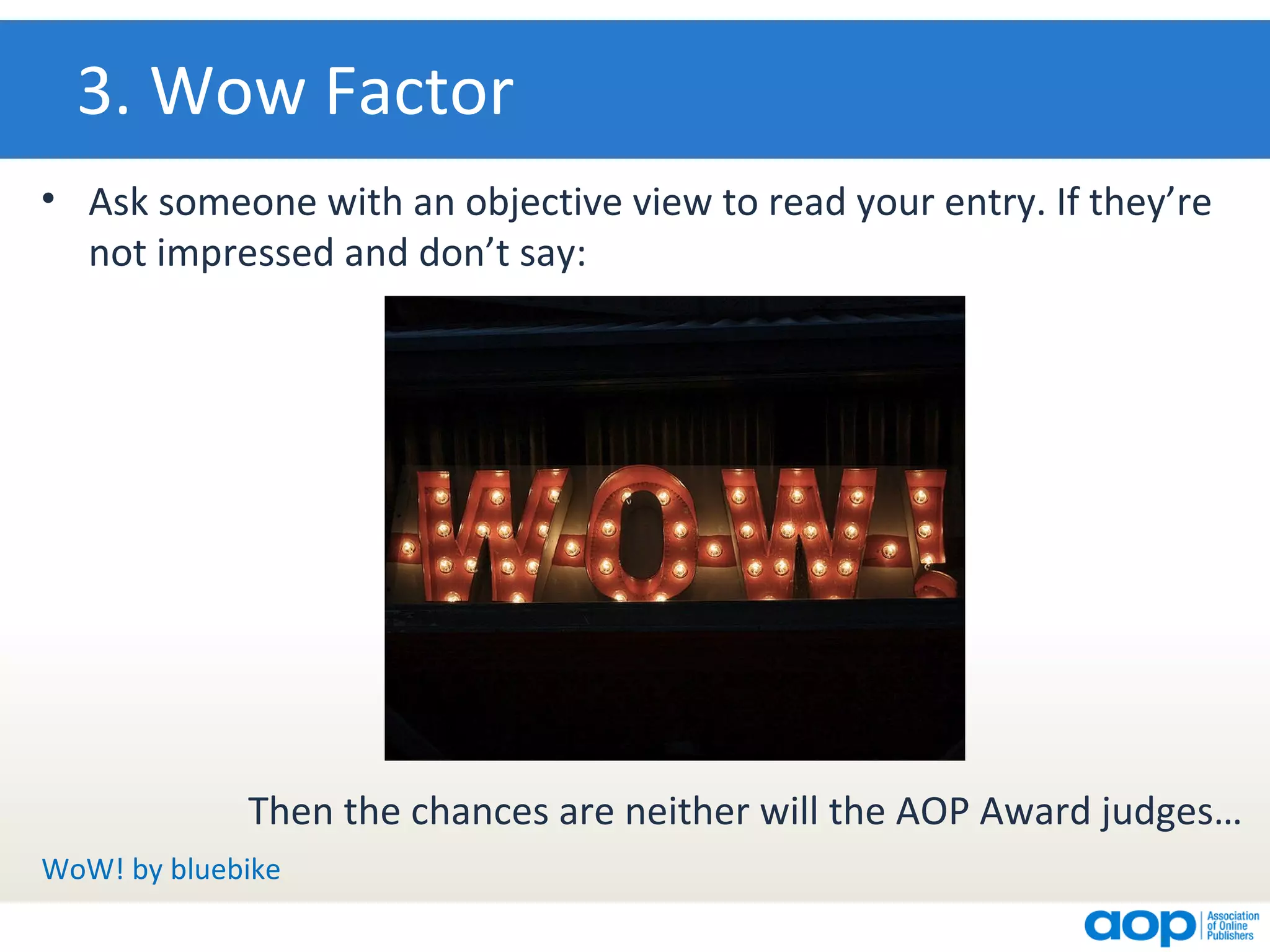 AOP Awards - 5 Tips on Writing a Winning Entry | PPT