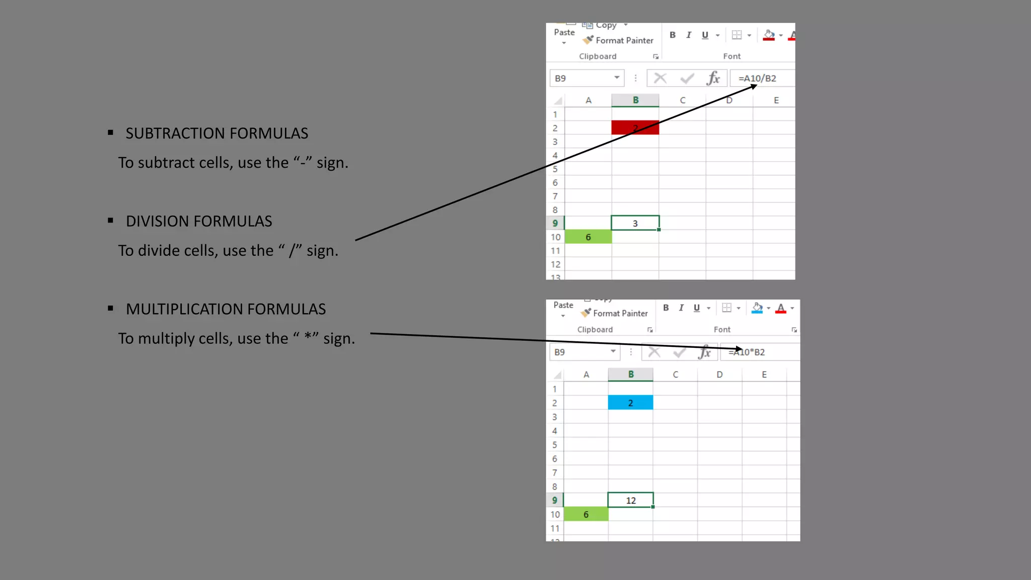 Entering formulas in excel | PPT