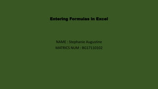 Entering formulas in excel | PPT