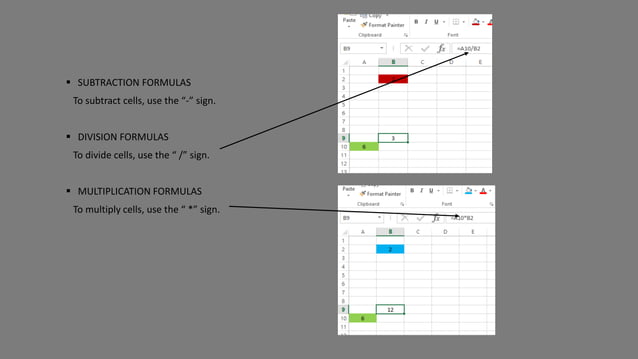Entering formulas in excel | PPT