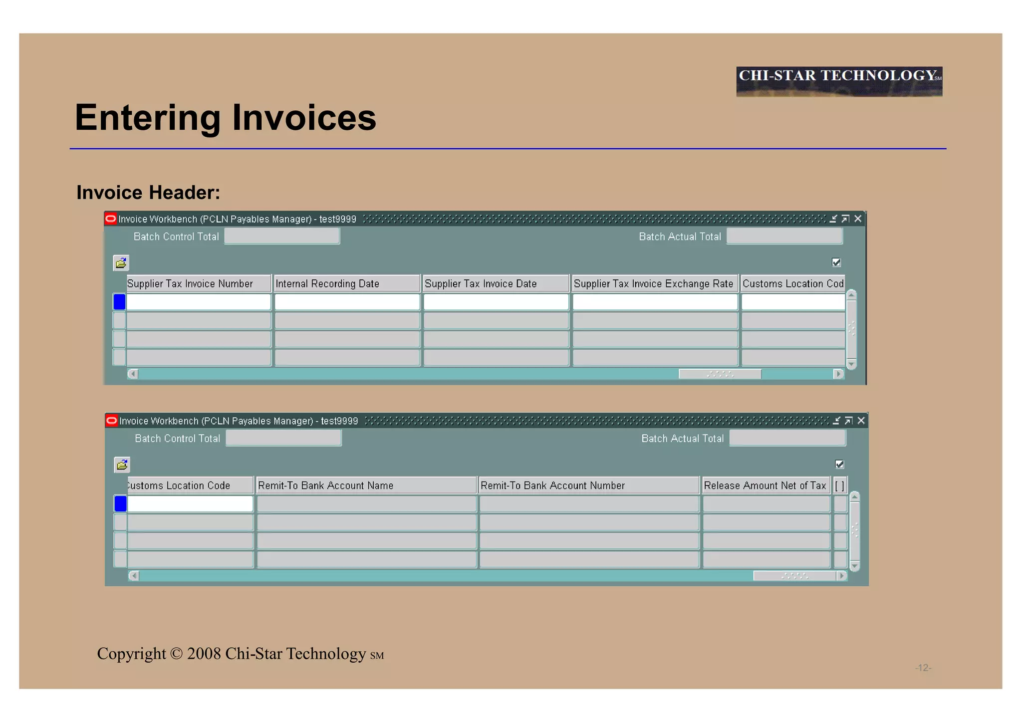 Entering Invoices in Oracle Payables | PPT