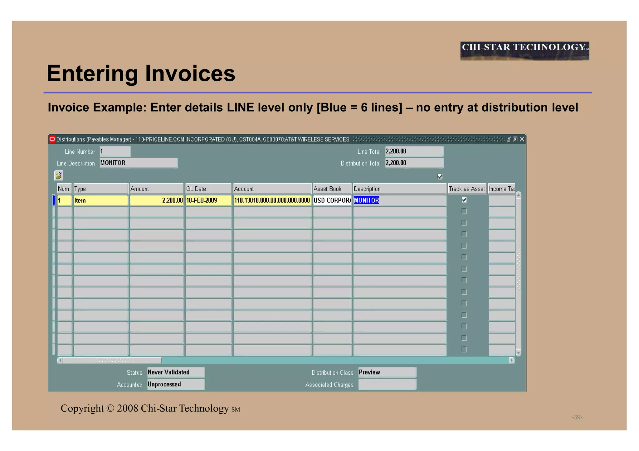 Entering Invoices in Oracle Payables | PPT
