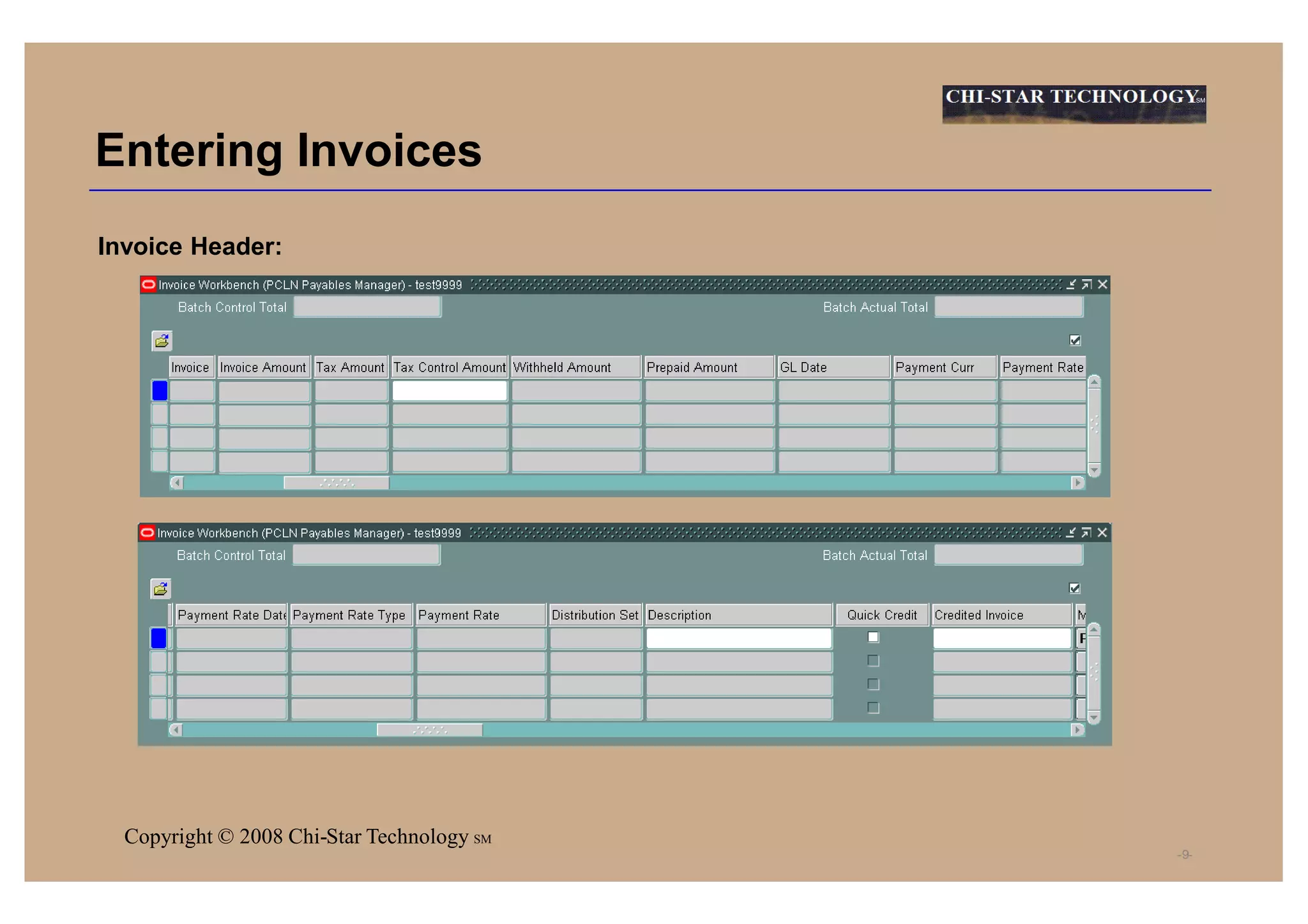 Entering Invoices in Oracle Payables | PPT