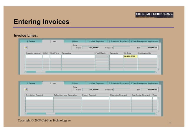 Entering Invoices in Oracle Payables | PPT