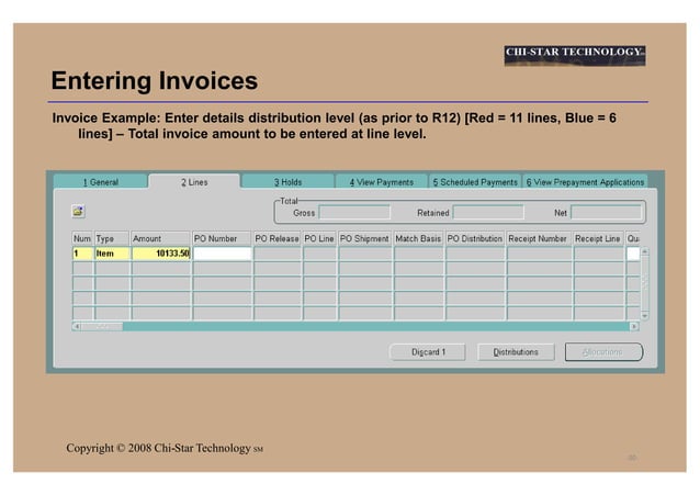 Entering Invoices in Oracle Payables | PPT