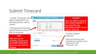 Personnel Source - Entering and Submitting Timecards | PPT