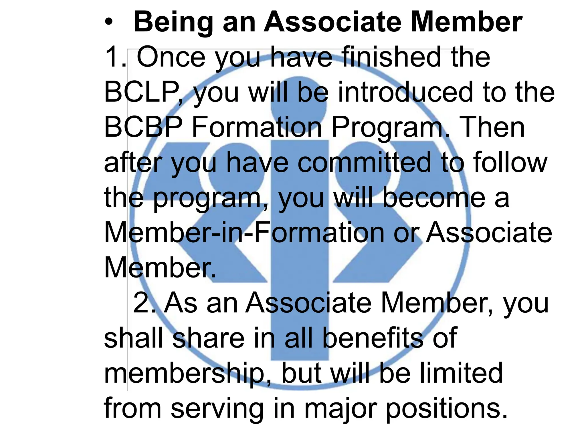 BCBP Entering the Formation Program Talk | PPT