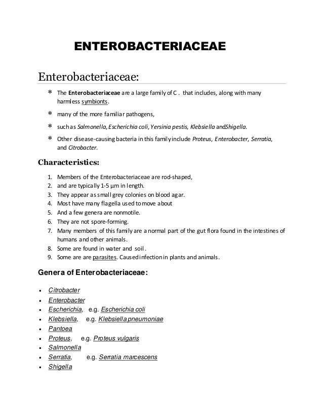 Enterobacteriaceae