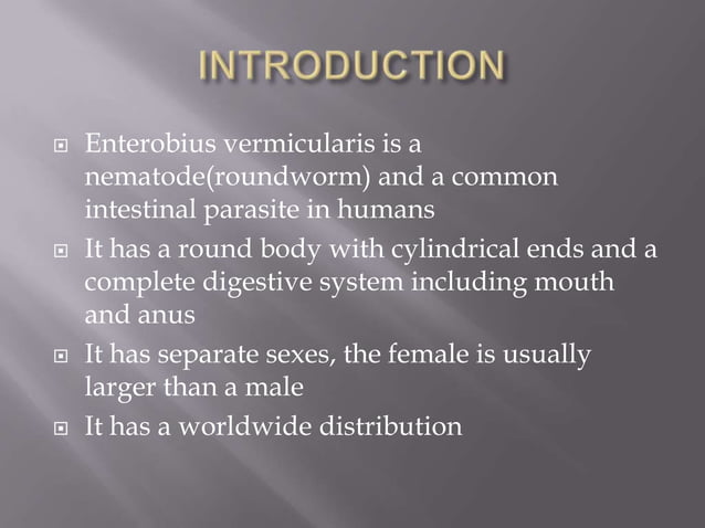 Enterobius vermicularis(PINWORM) | PPTX | Infectious Diseases ...