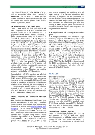 Enterococcal infectionsresistance and antimicrobial in a tertiary care ...