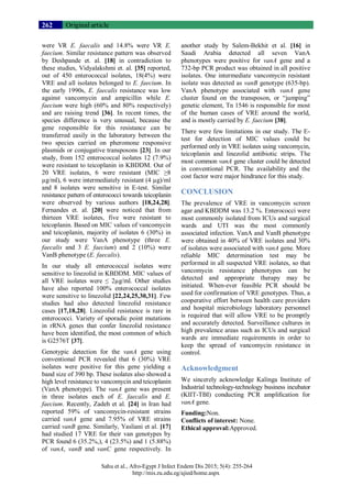 Enterococcal infectionsresistance and antimicrobial in a tertiary care ...