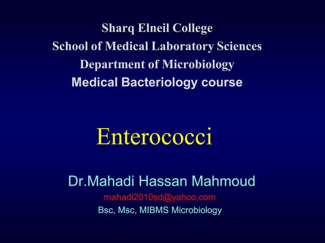Enterococci ppt mahadi | PDF