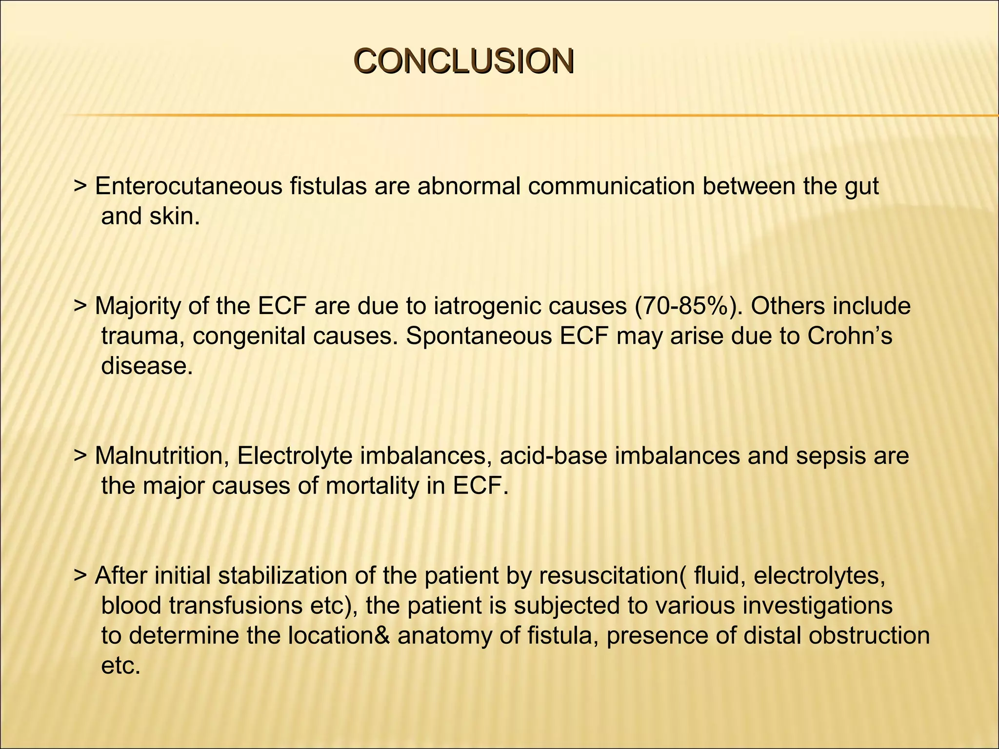 Enterocutaneous fistulas ppt | PPT