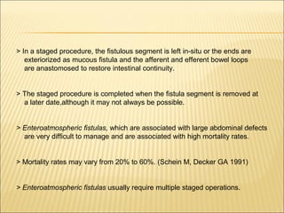 Enterocutaneous fistulas ppt | PPT