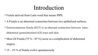 ENTEROCUTANEOUS FISTULA(An abnormal connection between the digestive ...
