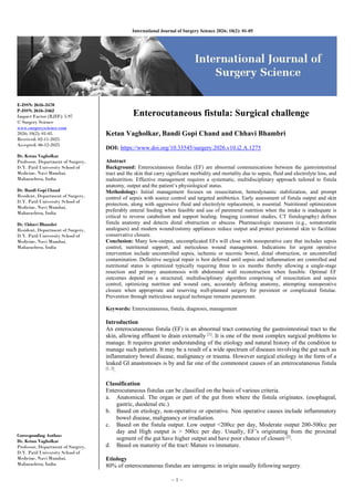 Enterocutaneous fistula: Surgical challenge | PDF