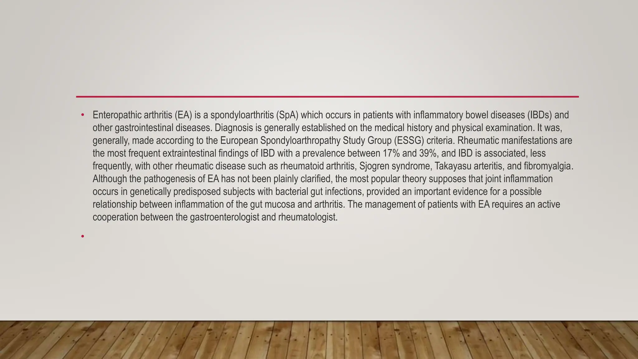 enteropathic arthritis causes diagnosis and treatment | PPTX