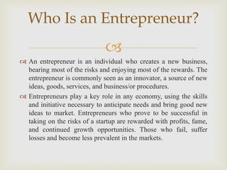 Fundamentals of Entrepreneurship | PPTX