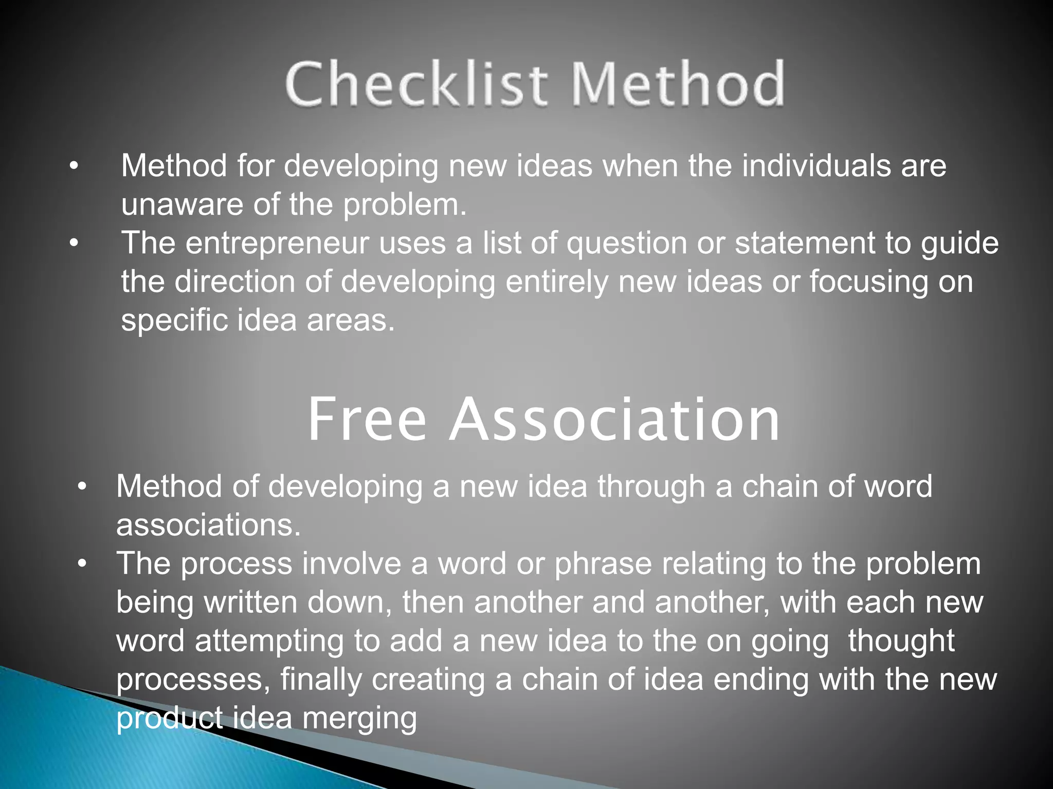 Method of generating ideas | PPTX