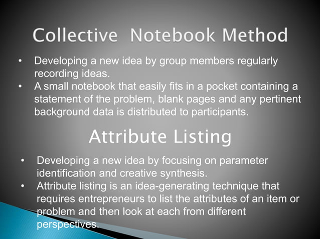 Method of generating ideas | PPTX | Startups | Business