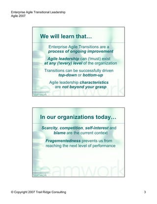 Enterprise Agile Transitional Leadership | PPT