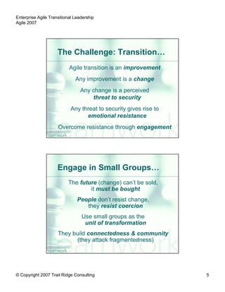 Enterprise Agile Transitional Leadership | PDF