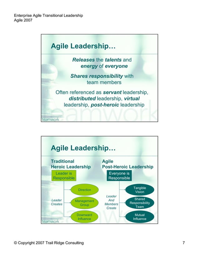 Enterprise Agile Transitional Leadership | PDF