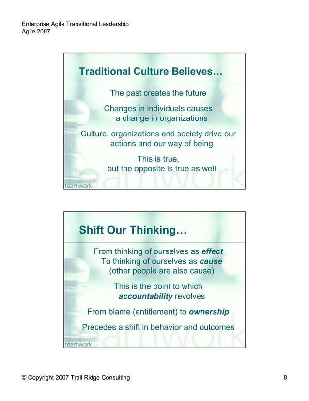 Enterprise Agile Transitional Leadership | PDF