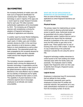 Enterprise Biometric Solution | PDF