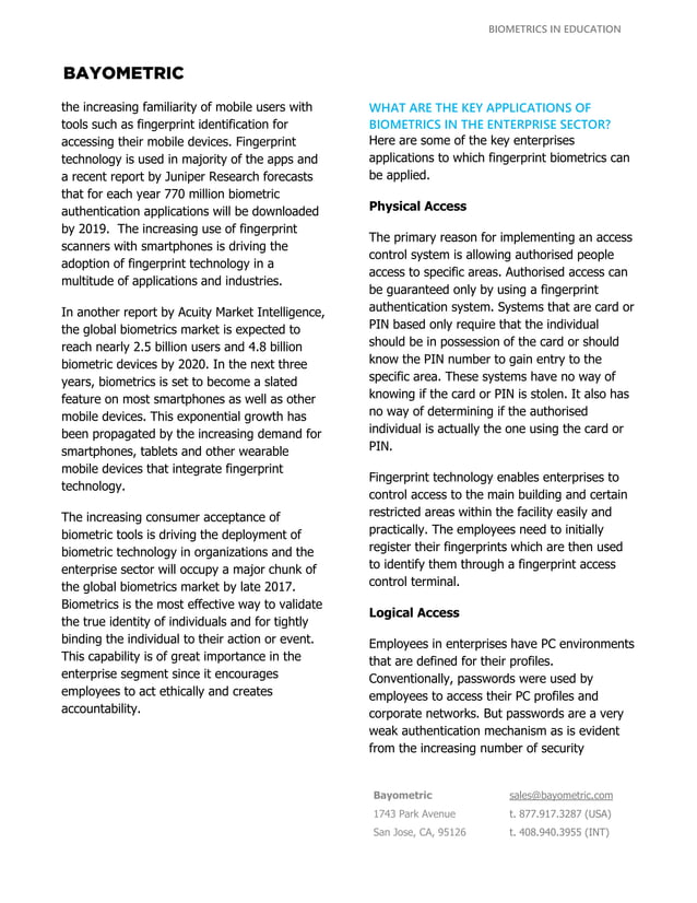 Enterprise Biometric Solution | PDF