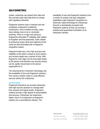 Enterprise Biometric Solution | PDF
