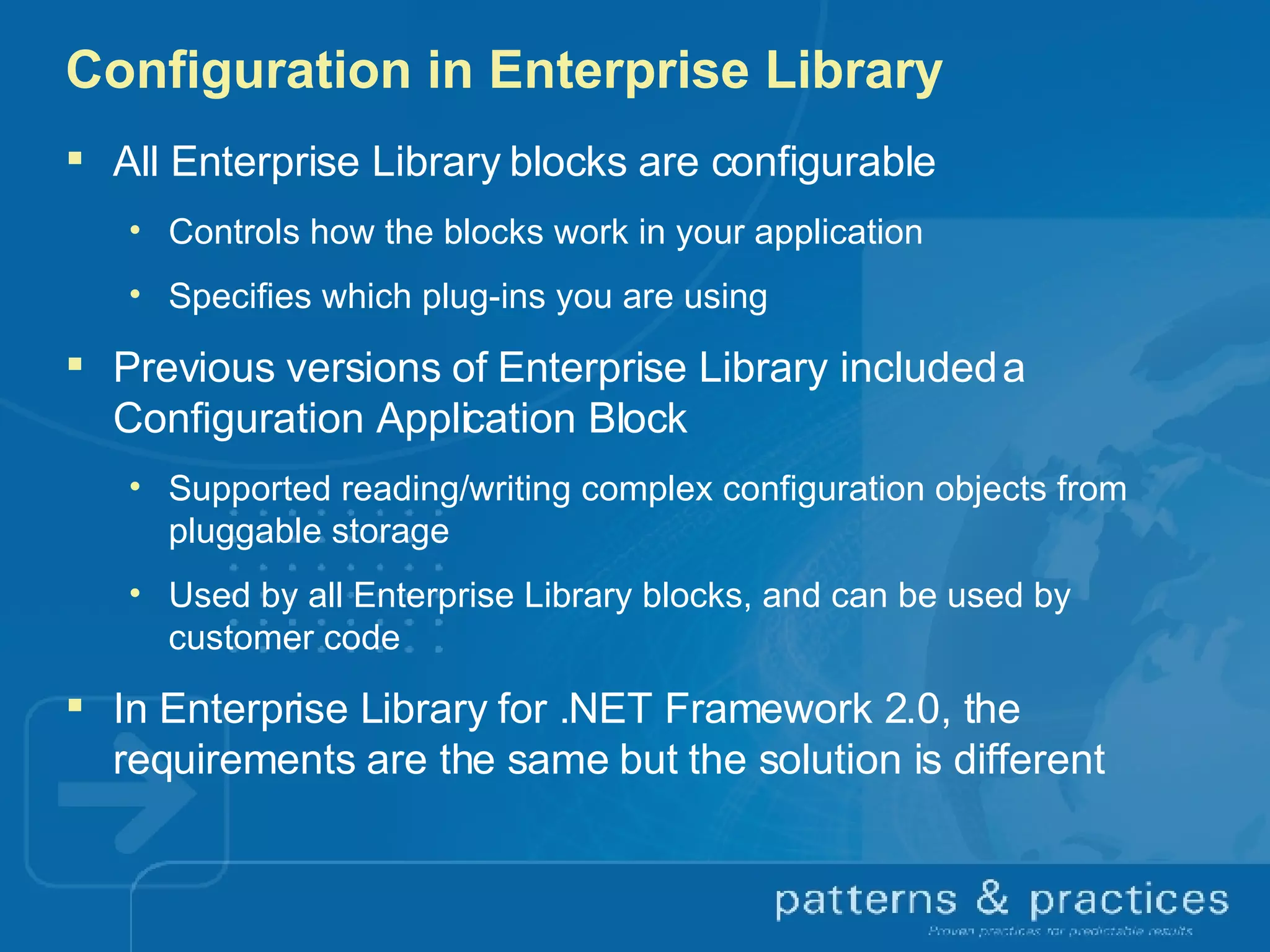 Enterprise Library 2.0 Core Architecture | PPT
