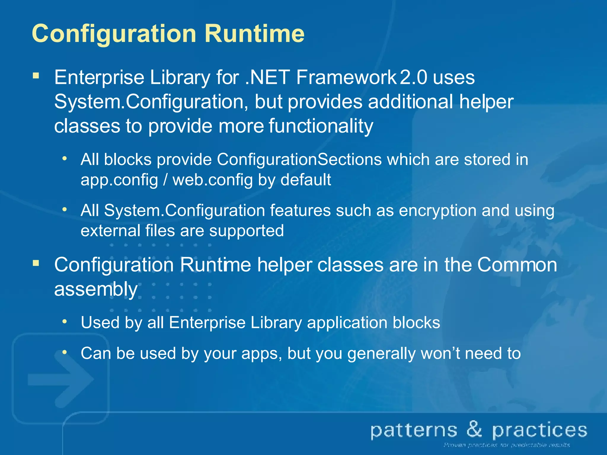 Enterprise Library 2.0 Core Architecture | PPT