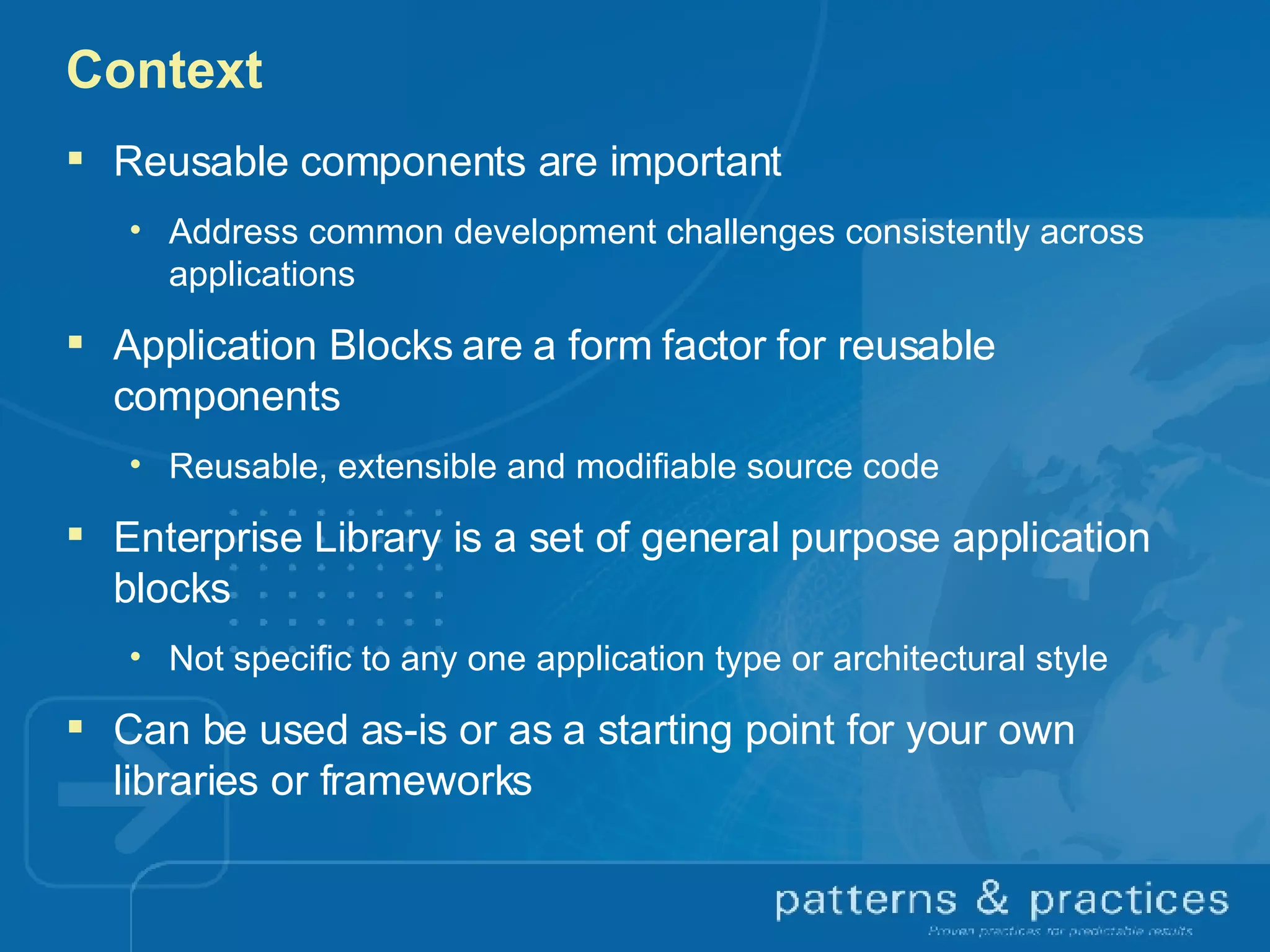 Enterprise Library 3.0 Overview | PPT | Databases | Computer Software and Applications