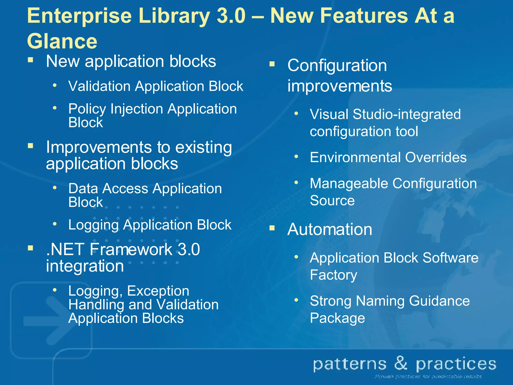 Enterprise Library 3.0 Overview | PPT | Databases | Computer Software and Applications