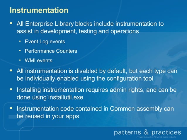 Enterprise Library 3.0 Overview | PPT