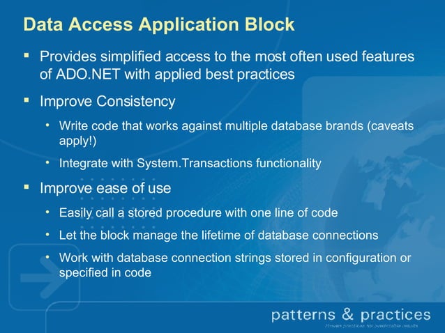 Enterprise Library 3.0 Overview | PPT