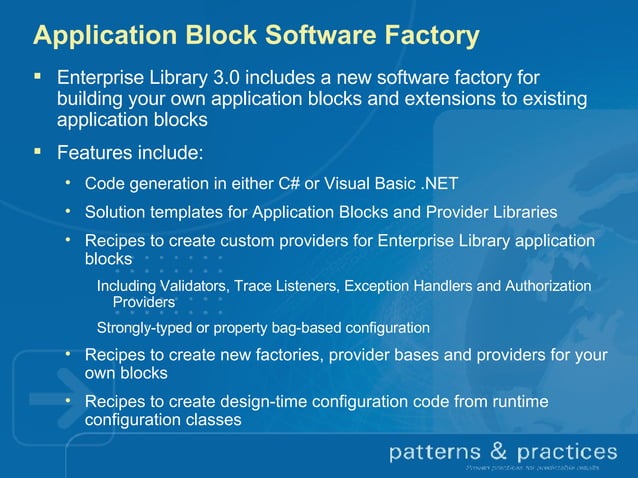 Enterprise Library 3.0 Overview | PPT