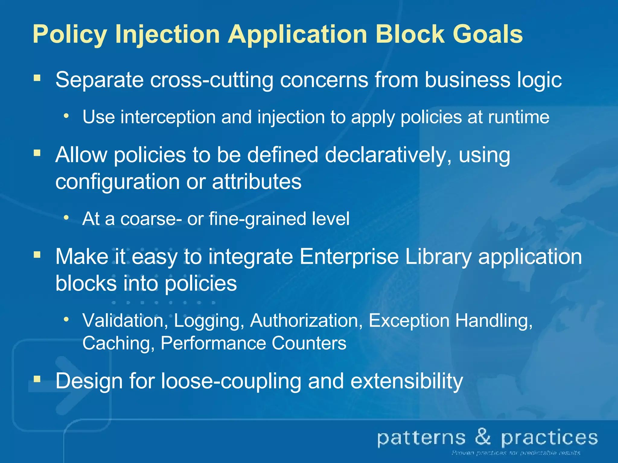 Enterprise Library 3.0 Policy Injection Applicatoin Block | PPT